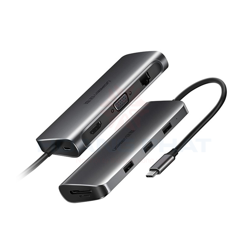 Bộ chuyển đổi Ugreen 40873 USB Type-C sang HDMI, VGA, LAN, USB 3.0, SD ...