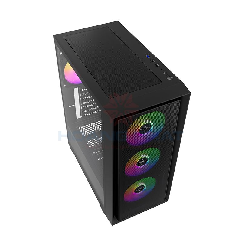 Vỏ Case Kenoo ESPORT FM800 - V2 (Black - kèm 3 fan)
